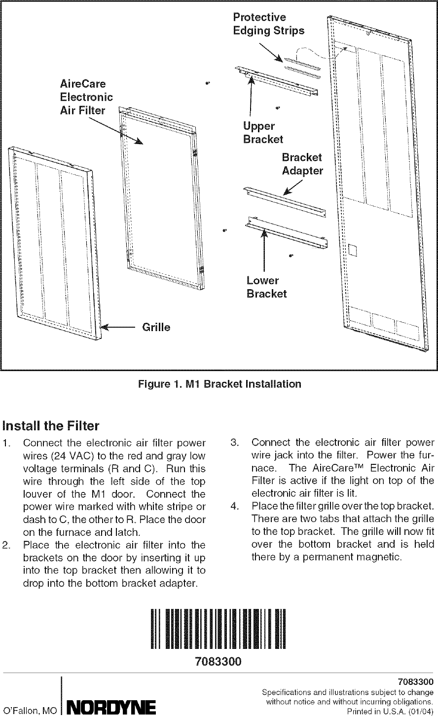 NORDYNE Filter Air Manual L0611495