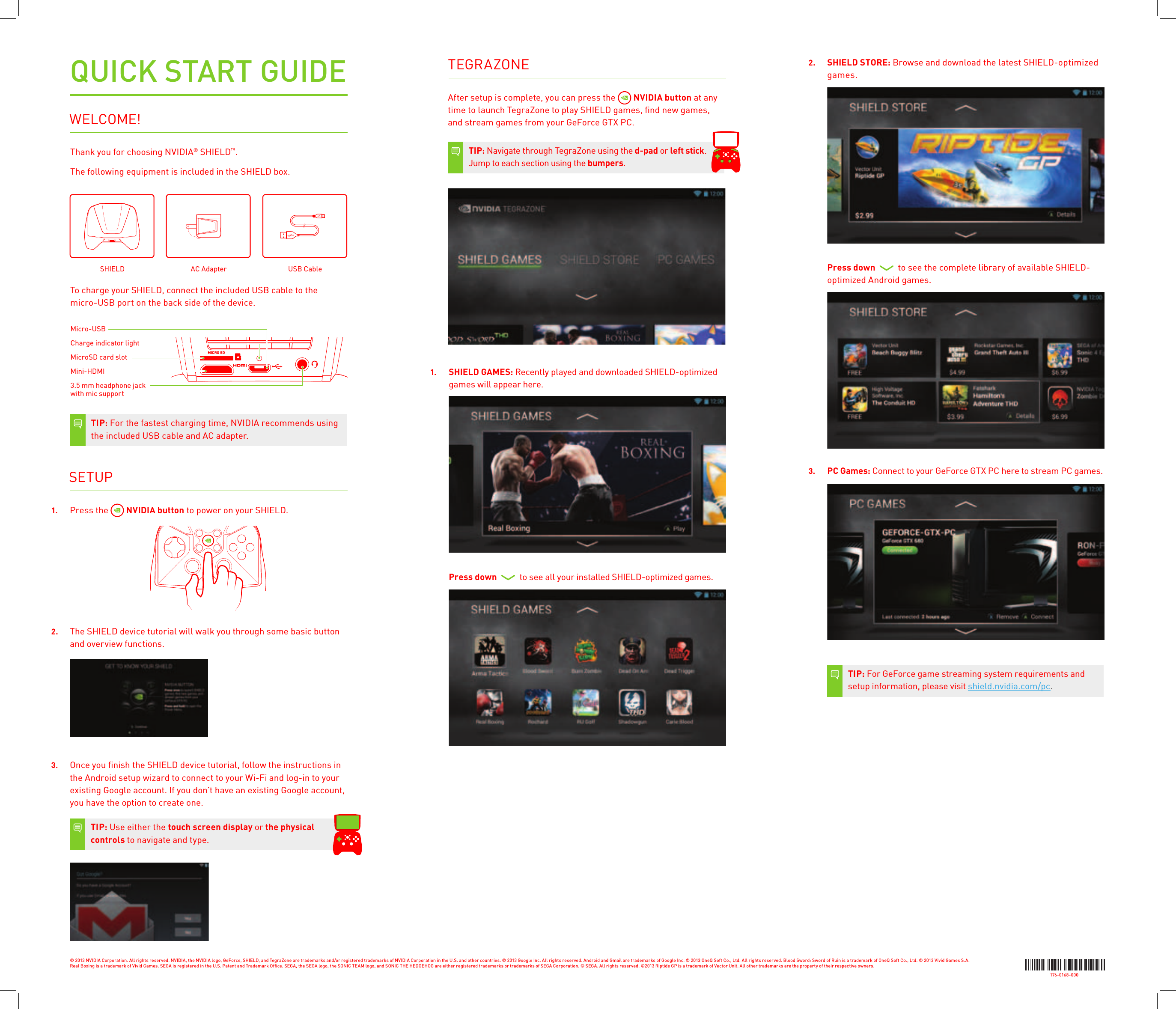 NVIDIA P2450A Tegra 4 Portable Gaming Device User Manual