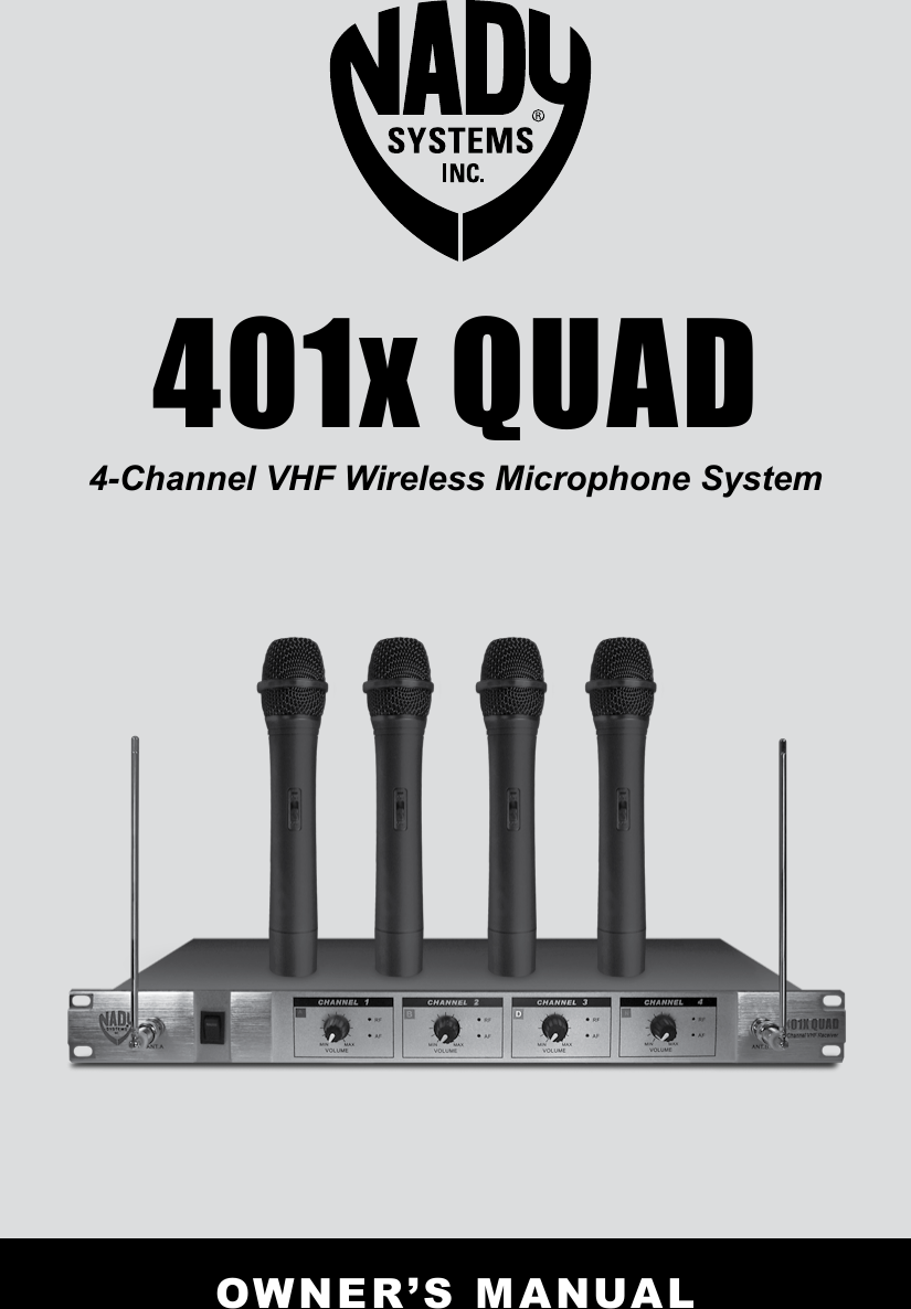 Nady Systems 401Xq2Ht2Lte4Fhe Users Manual