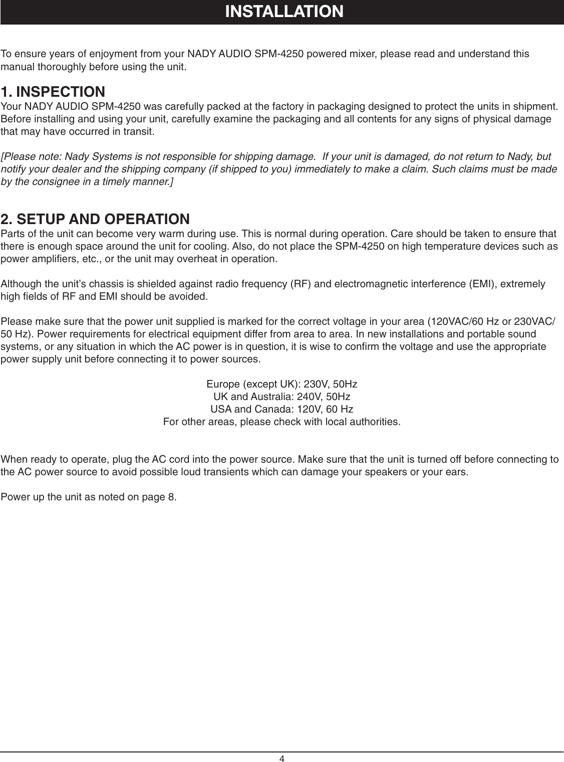 Nady Systems Spm 4250 Users Manual SPM4250_manual