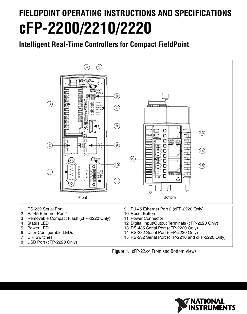 National Instruments Fieldpoint Cfp 2200 Users Manual 2200/2210/2220 ...