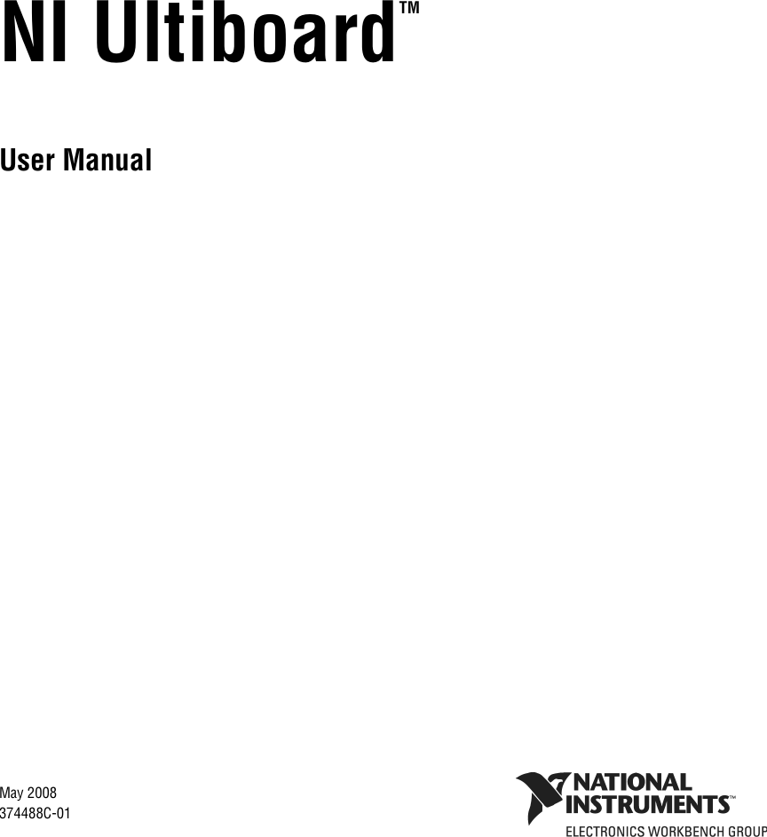 National Instruments Graphical User Interface Ultiboard Users Manual NI