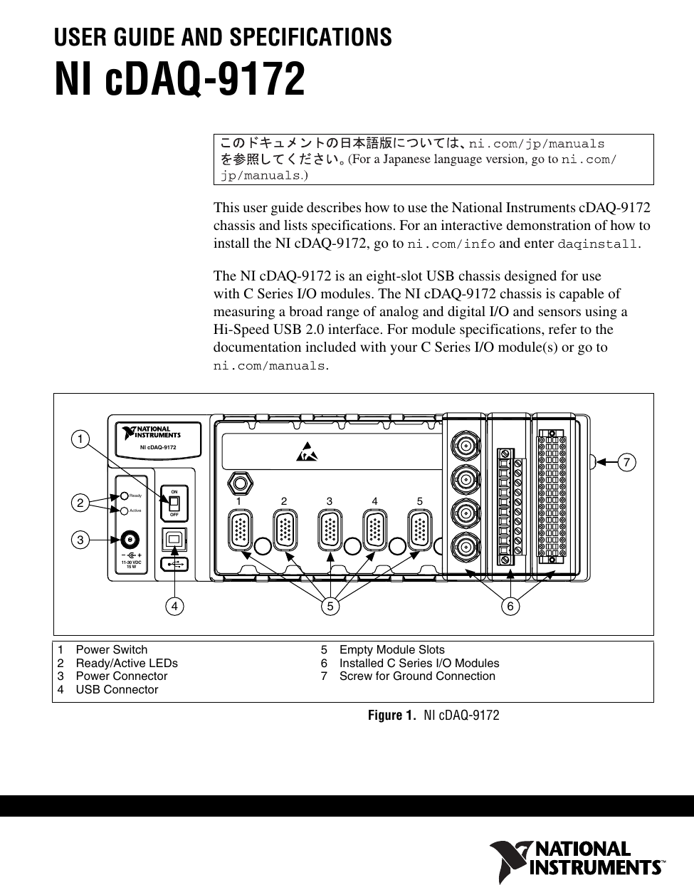 National Instruments Ni Cdaq 9172 Users Manual User Guide And ...