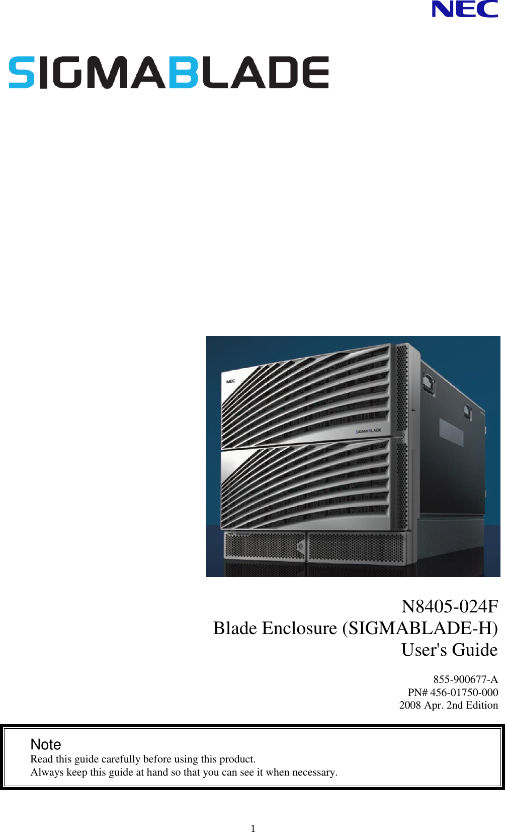 Nec N8405 024F Blade Enclosure Sigmablade H User Guide Harunaユーザーズガイド