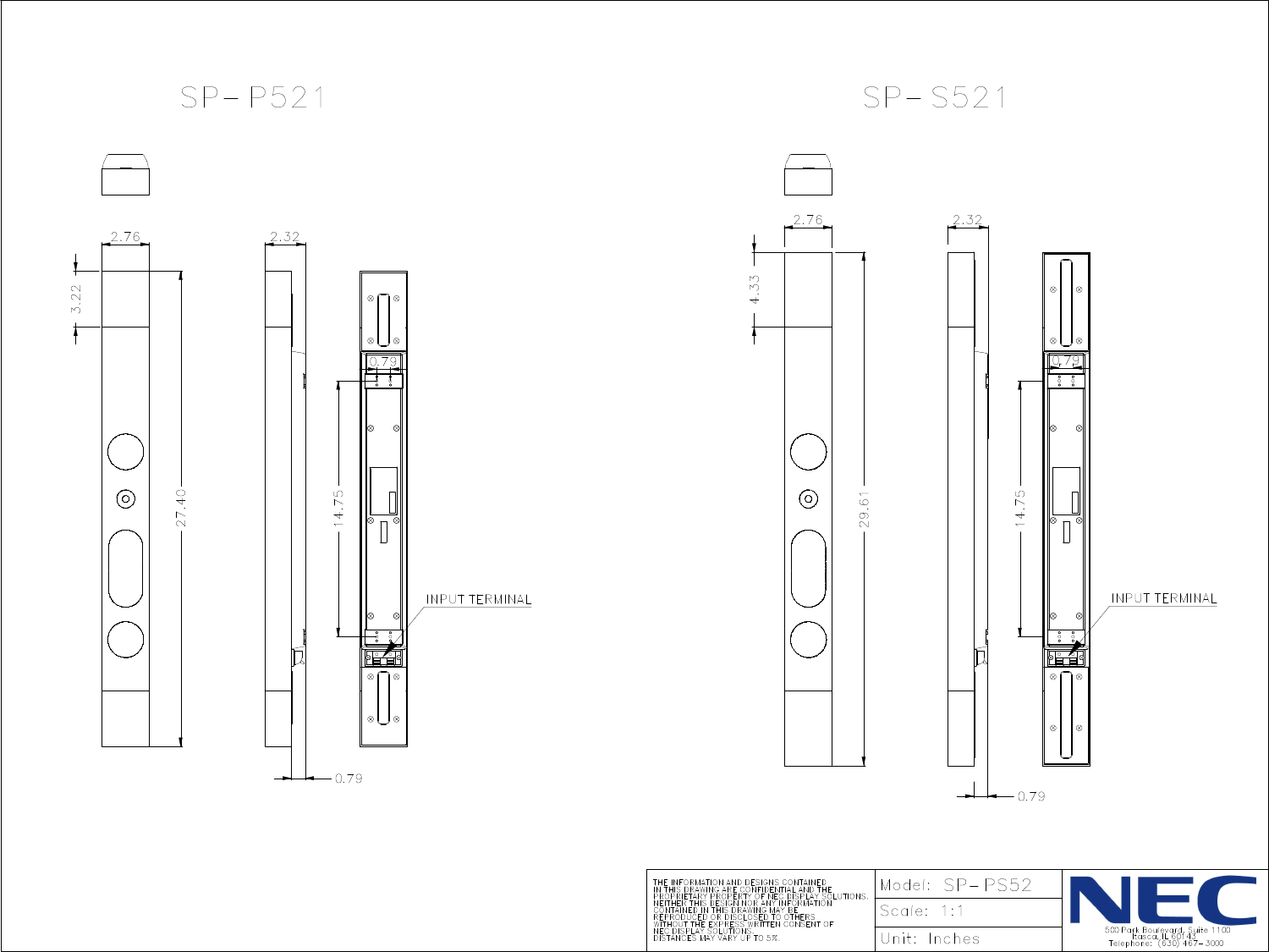 Nec P521 Mechanical Drawings SP PS52_.dcd
