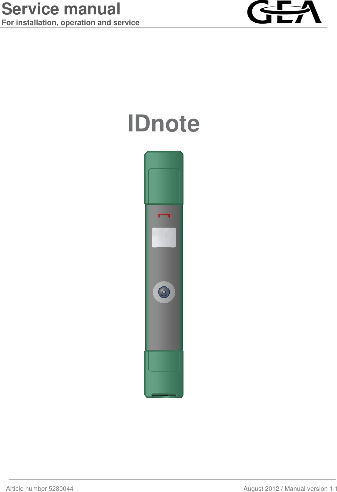 Nedap N V VP500X Inductive Card Reader User Manual Installation Manual ...