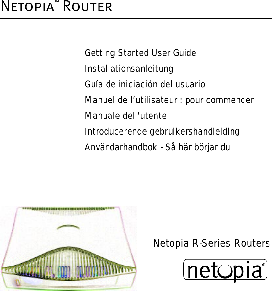 Netopia R Series Users Manual SmartStartMUL