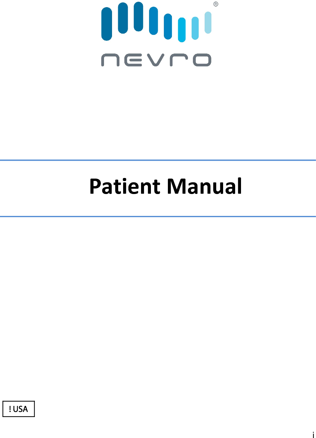Nevro PTRD2500 Patient Remote User Manual