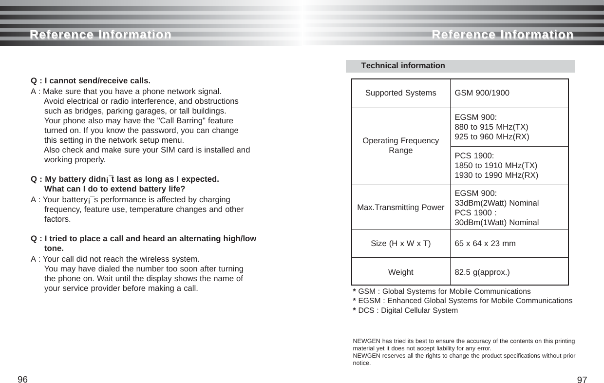 NewGen Telecom NGTC1500 Dual-Band GSM 900/1900 MHz Mobile Phone User ...