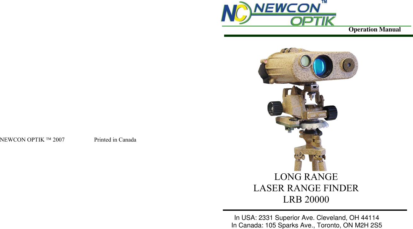 Newcon Optik Lrb 20000 Users Manual LRB20000_pt