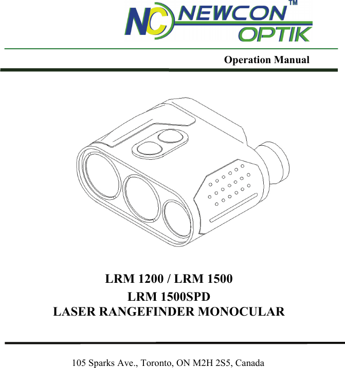 Newcon Optik Lrm1200 Users Manual LRM 1200