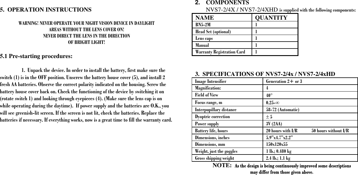 Newcon Optik Nvs7 2 4X Users Manual 2_4x _ 2_4xHDpt