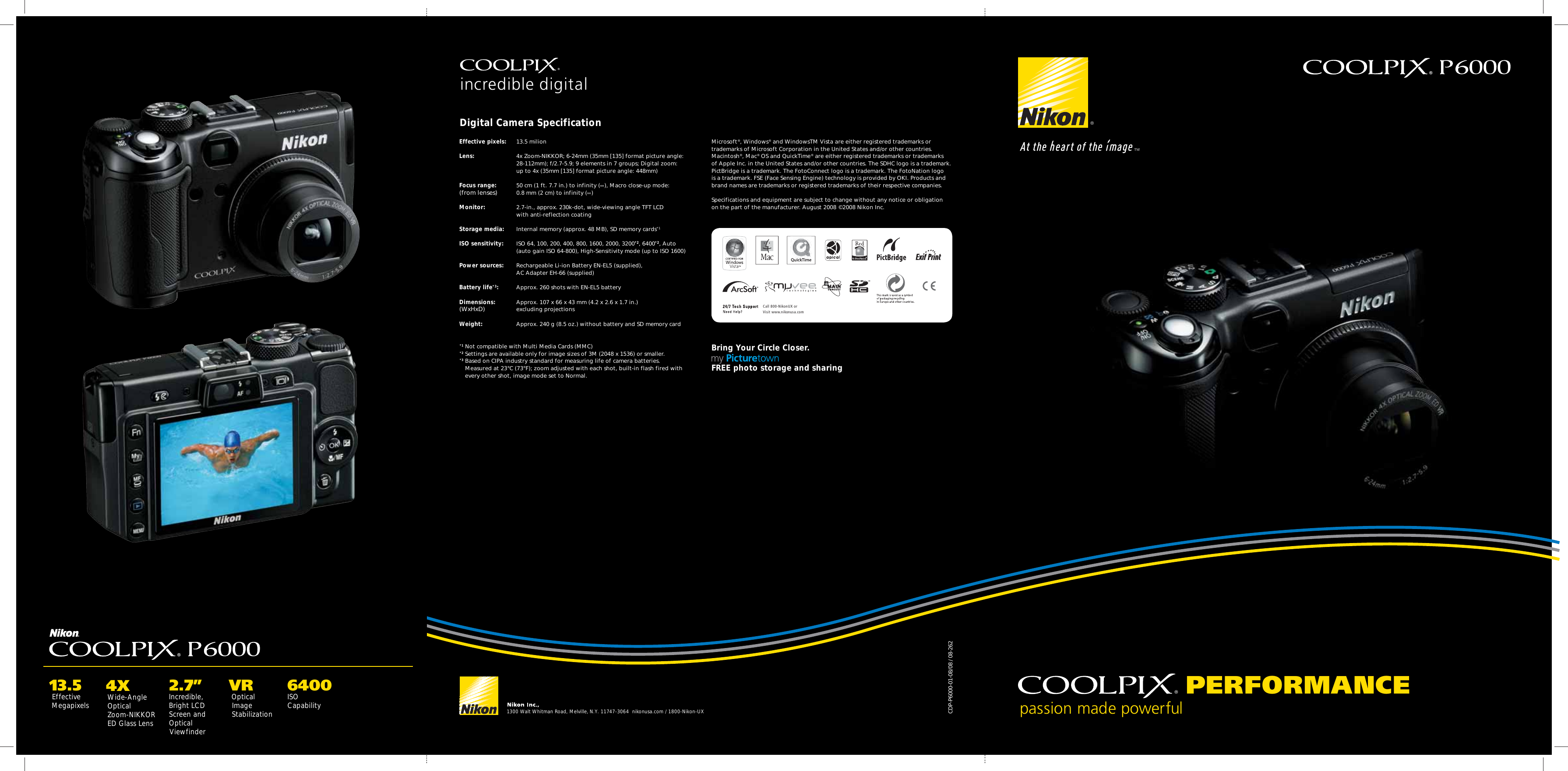 Nikon Coolpix P6000 Users Manual Brochure