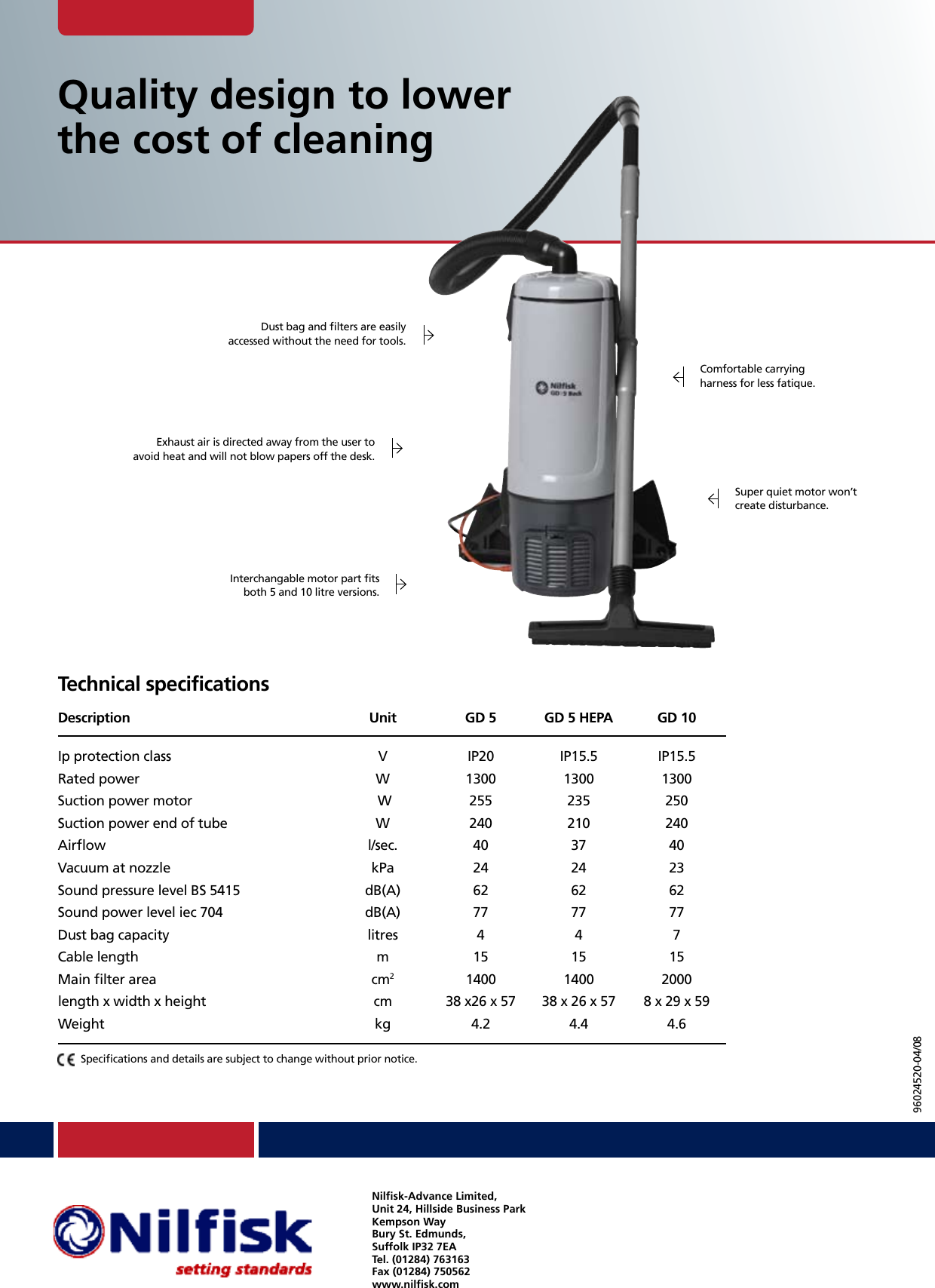 Nilfisk Alto Gd 5 10 Users Manual