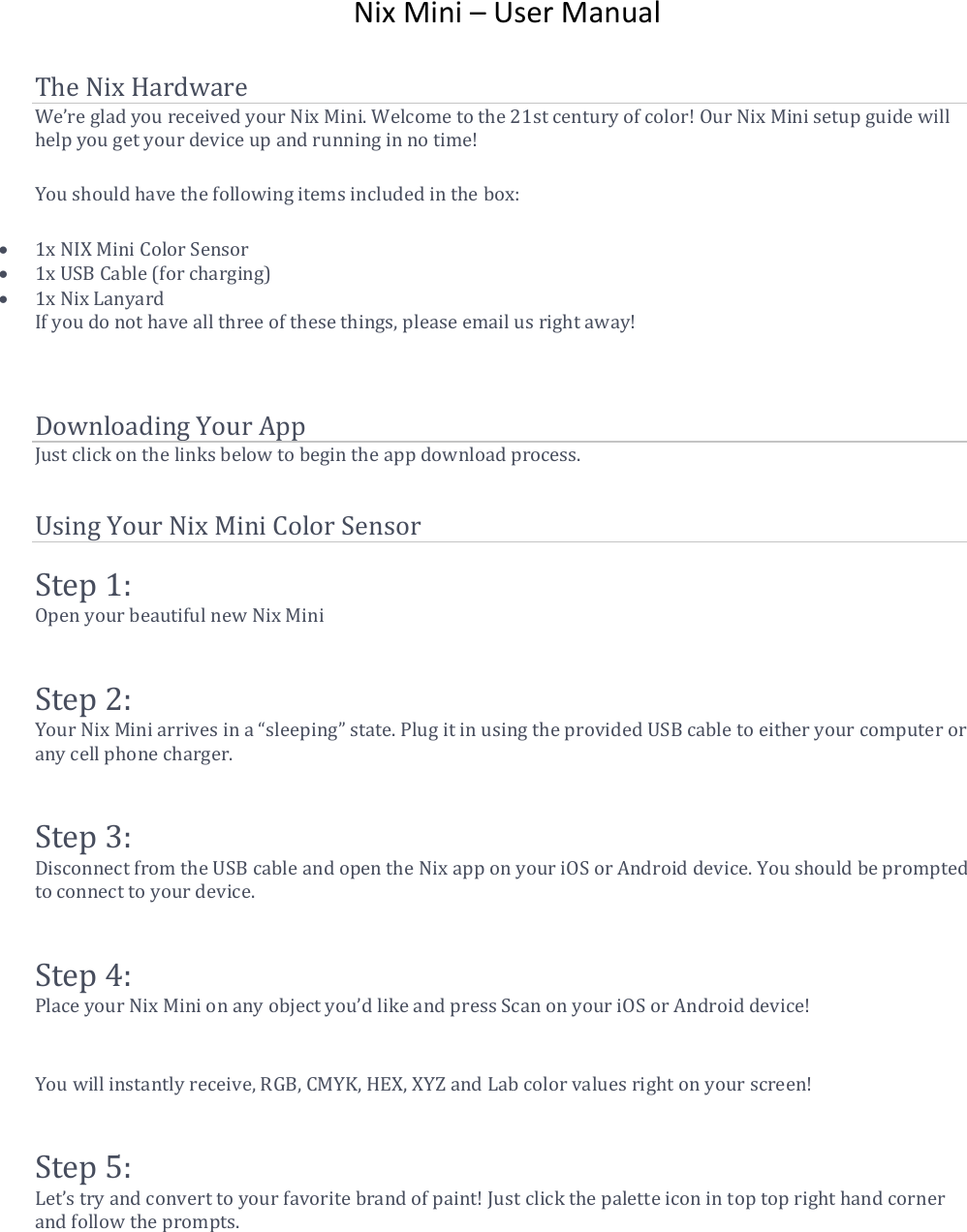 Nix Sensor NIXMINI001 High resolution, wireless, portable color sensor ...