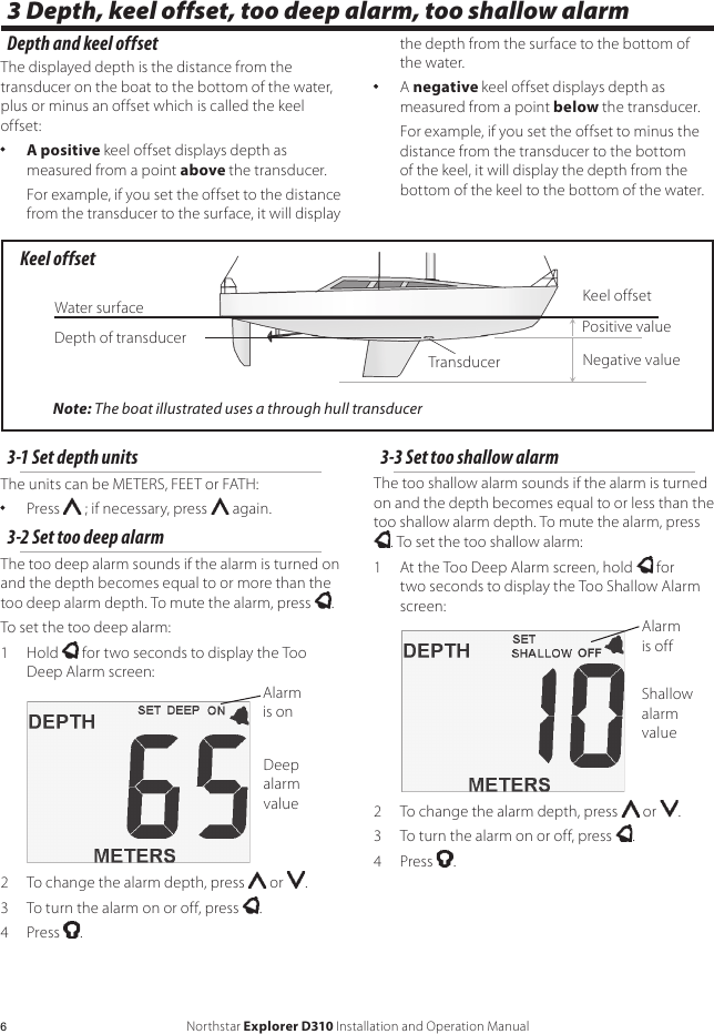 Northstar Navigation Depth Instrument Explorer D310 Users Manual