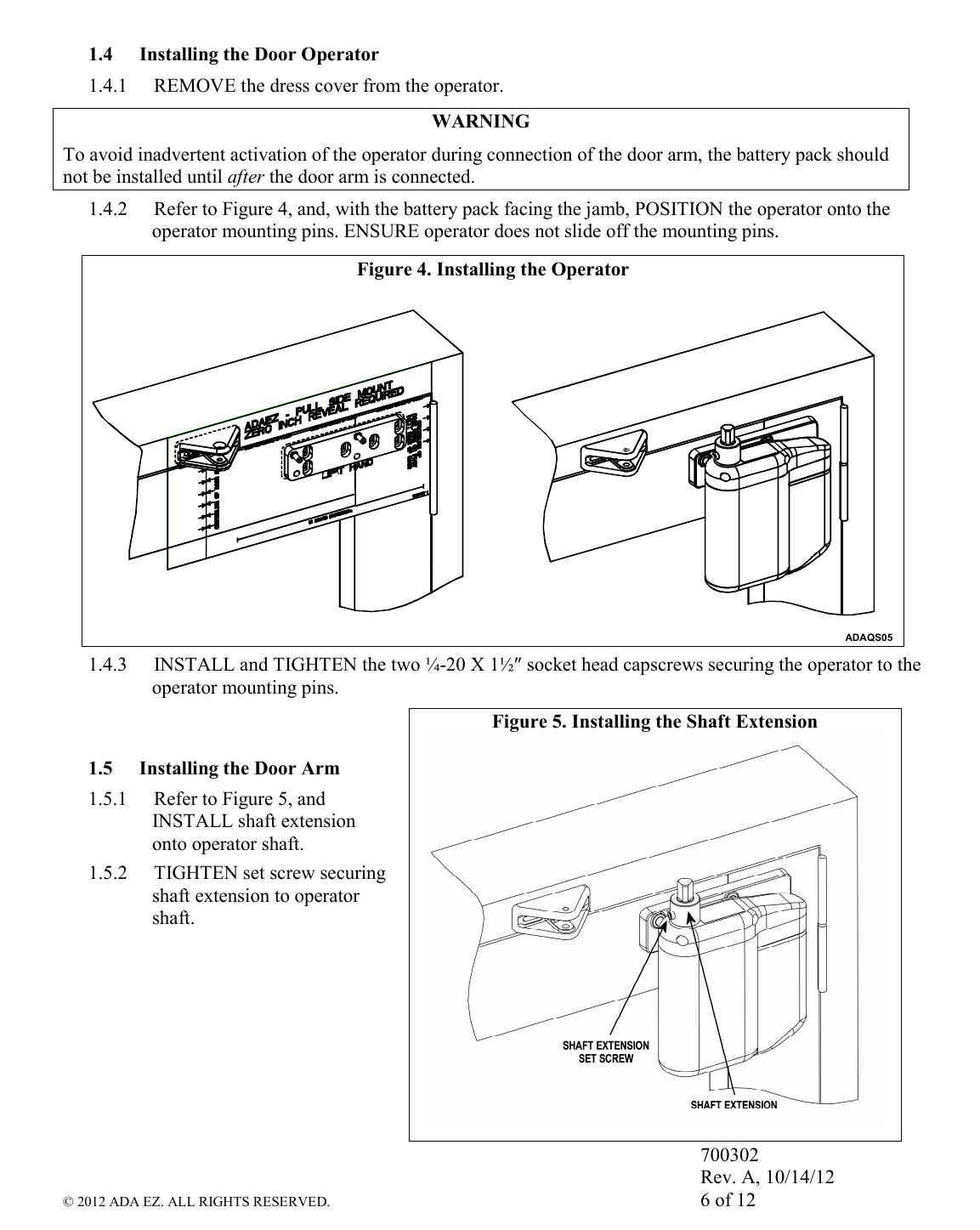 Norton ADA EZ Pro QS Pull 700302 Rev A 8 28 12 5800 ADAEZ Operator ...