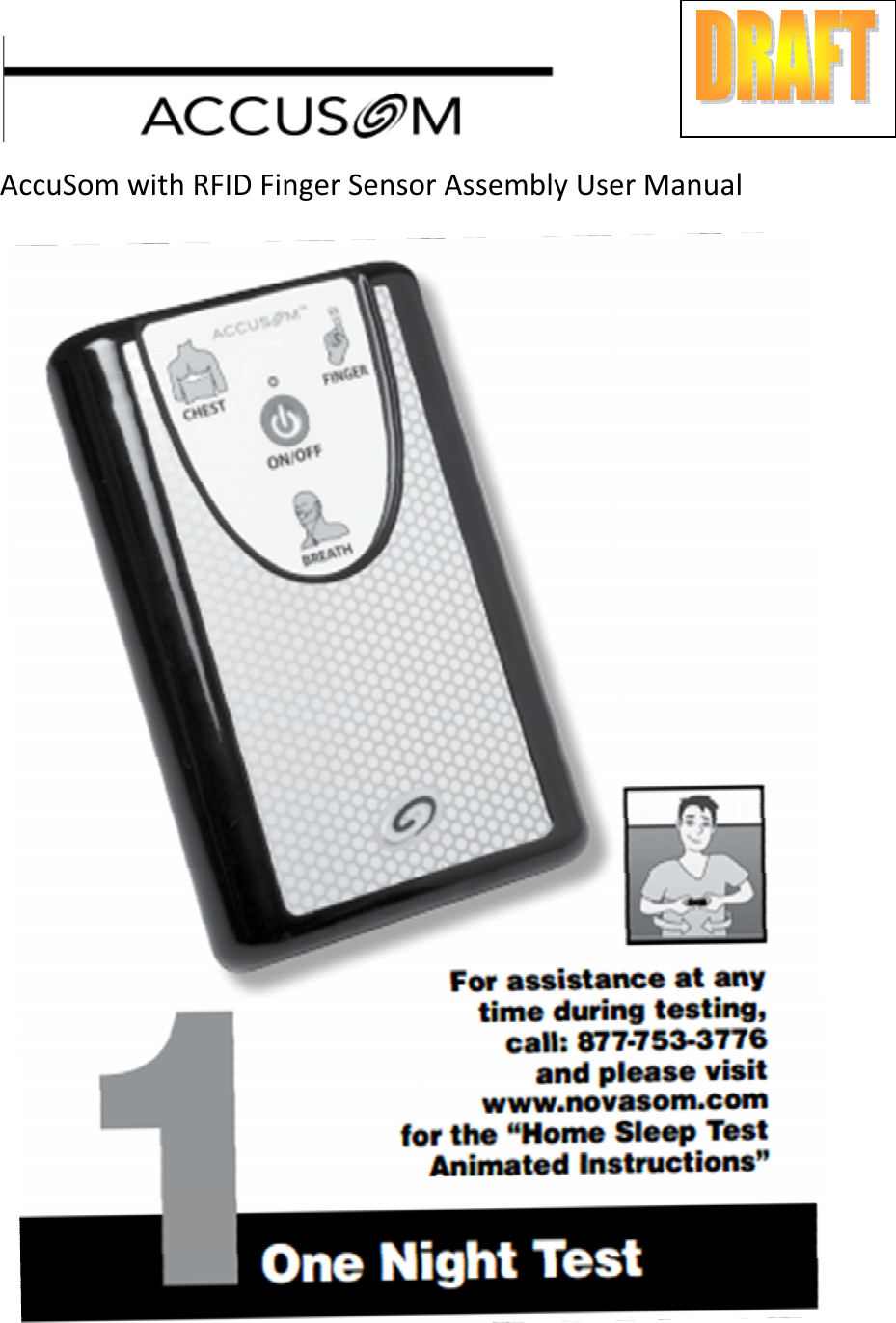 NovaSom COC RFID Finger Sensor Assembly User Manual Draft