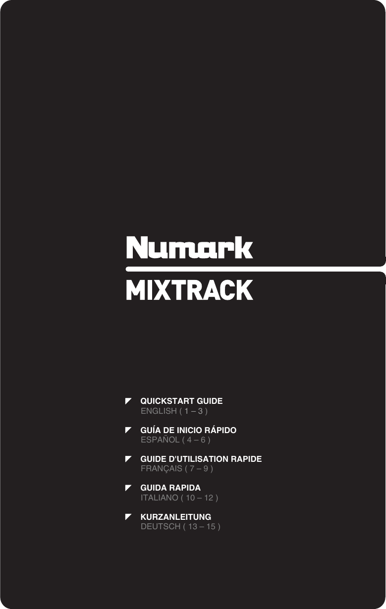 Numark Mixtrack Quick Start Guide Quickstart V1.0