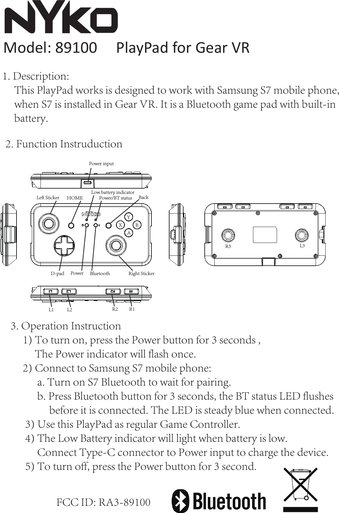 Nyko Technolgies 89100 PlayPad for Gear VR User Manual 6708 menu page 1
