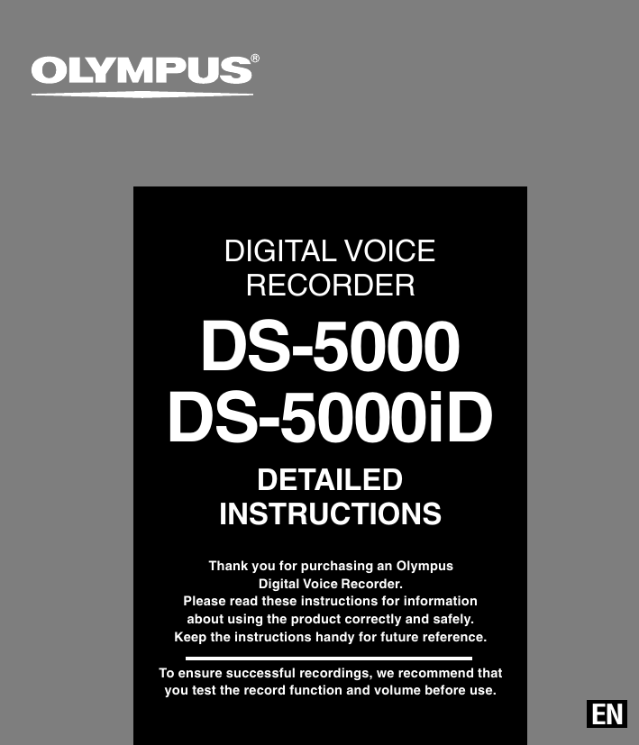 Olympus Ds 5000 Detailed Instructions 5000_DS 5000id_Detailed ...