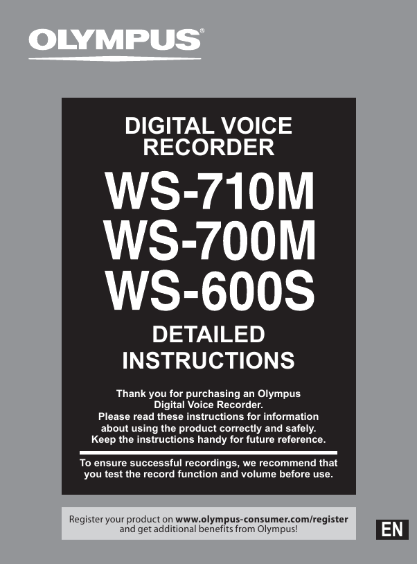 Olympus Ws 600S Instructions 710M_WS 700M_WS 600S_Instructions_EN