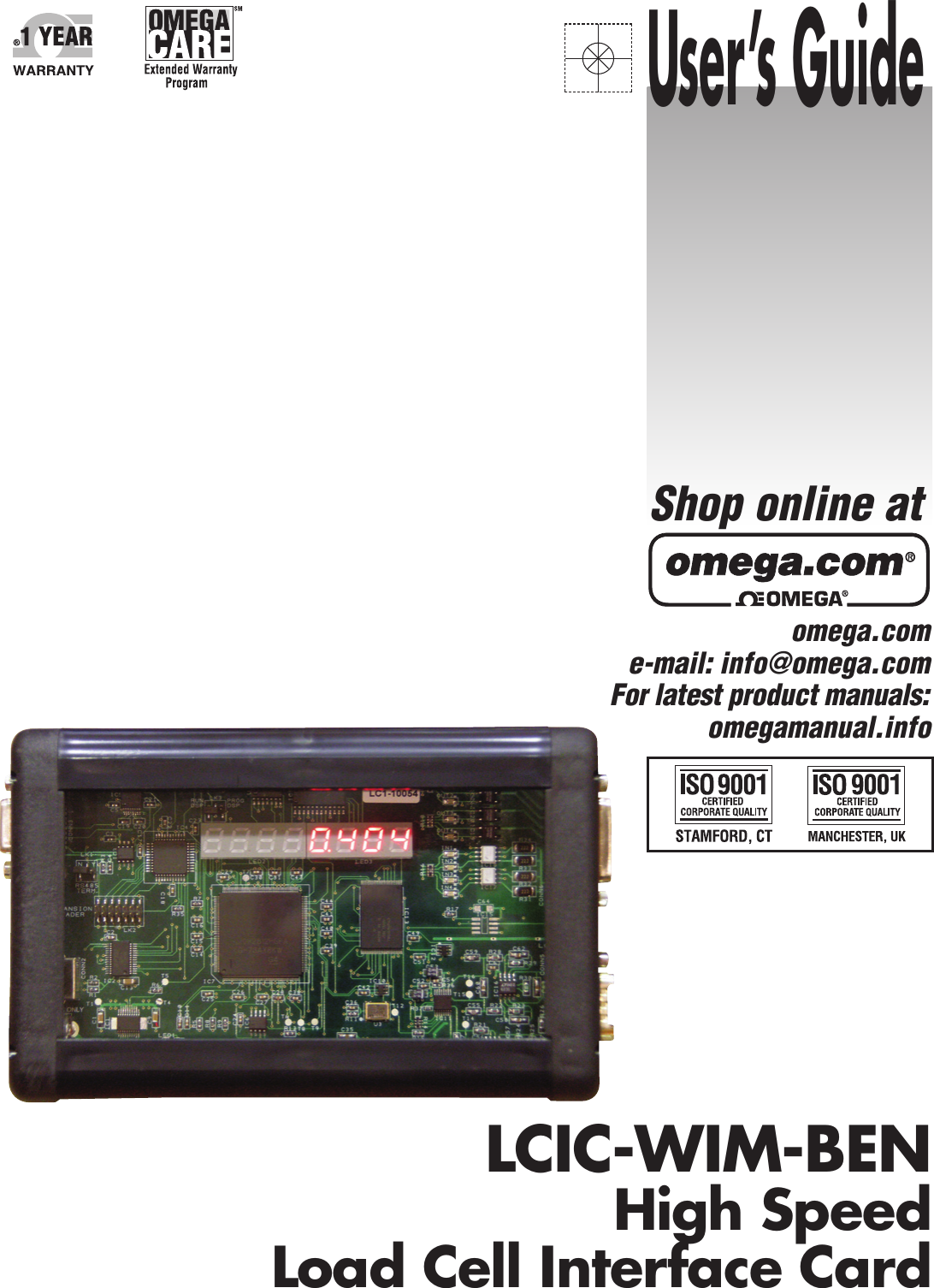 Omega Speaker Systems High Speed Load Cell Interface Card Lcic Wim Ben ...