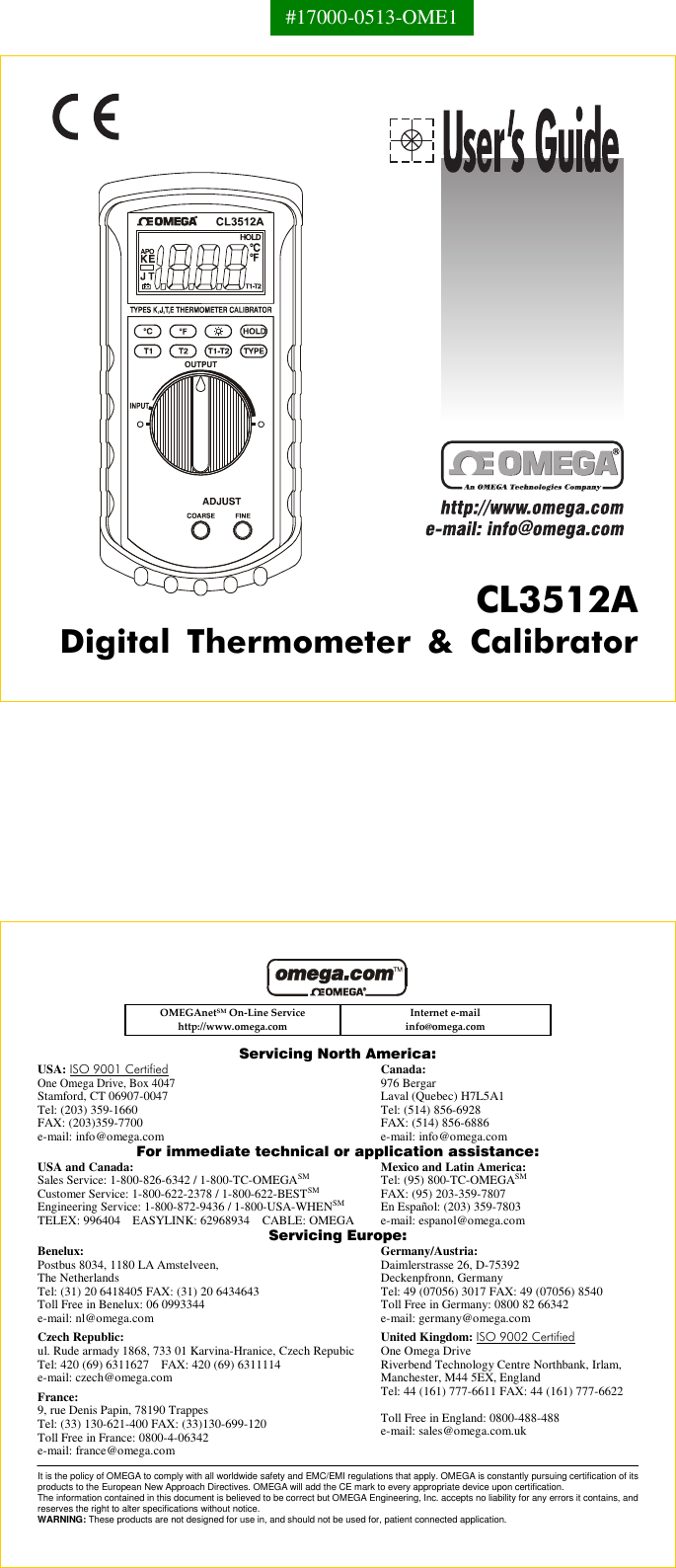 Omega Cl3512A Users Manual 00513 m_Omega