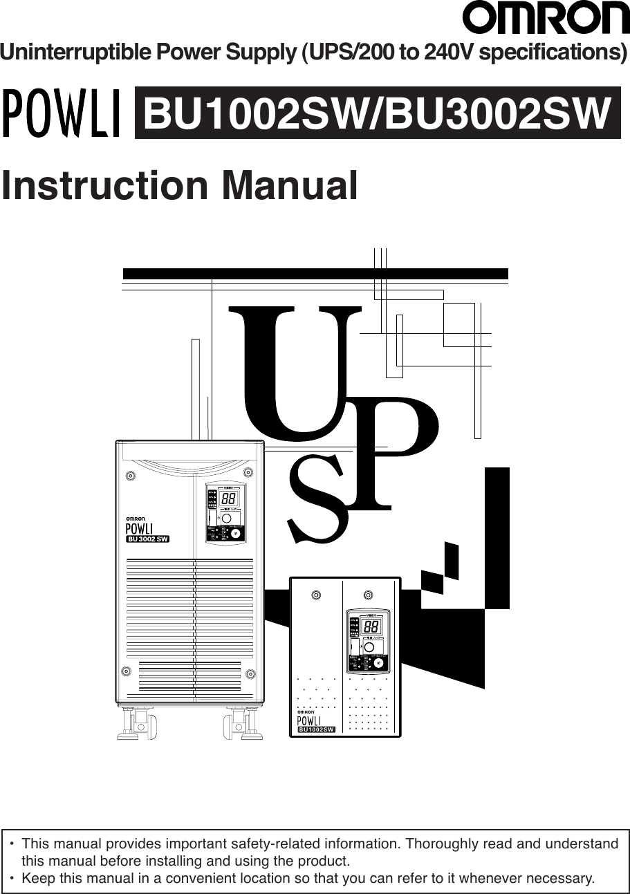 Omron Bu1002Sw Users Manual 01 cover