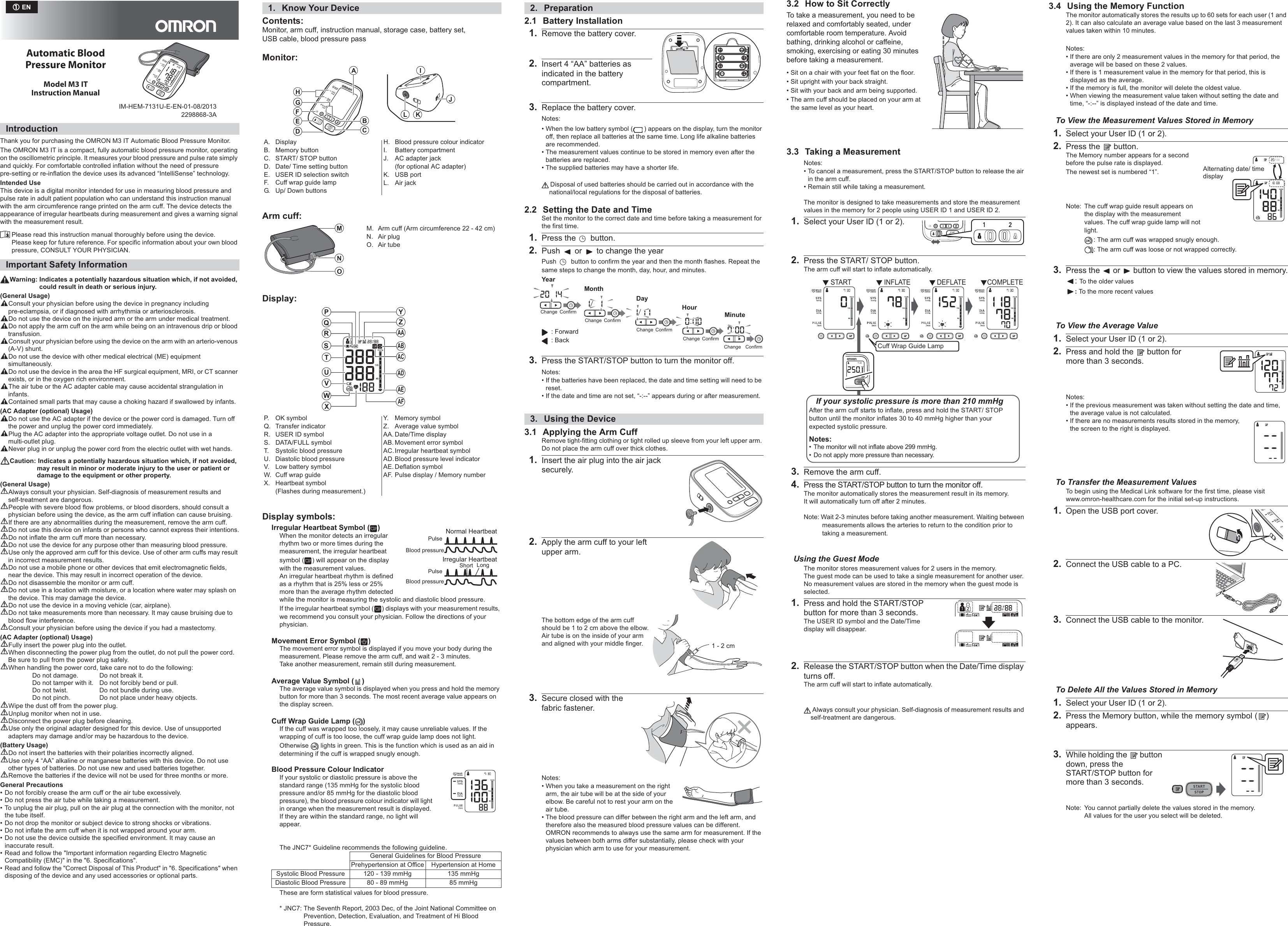 Omron M3 It Users Manual HEM 7131U E A M EN