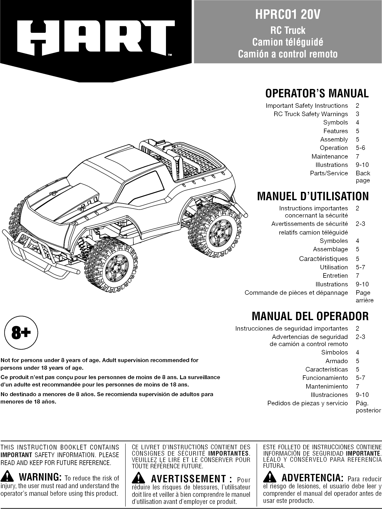 One World Technologies HPRC01R Car of Hart RC Truck User Manual