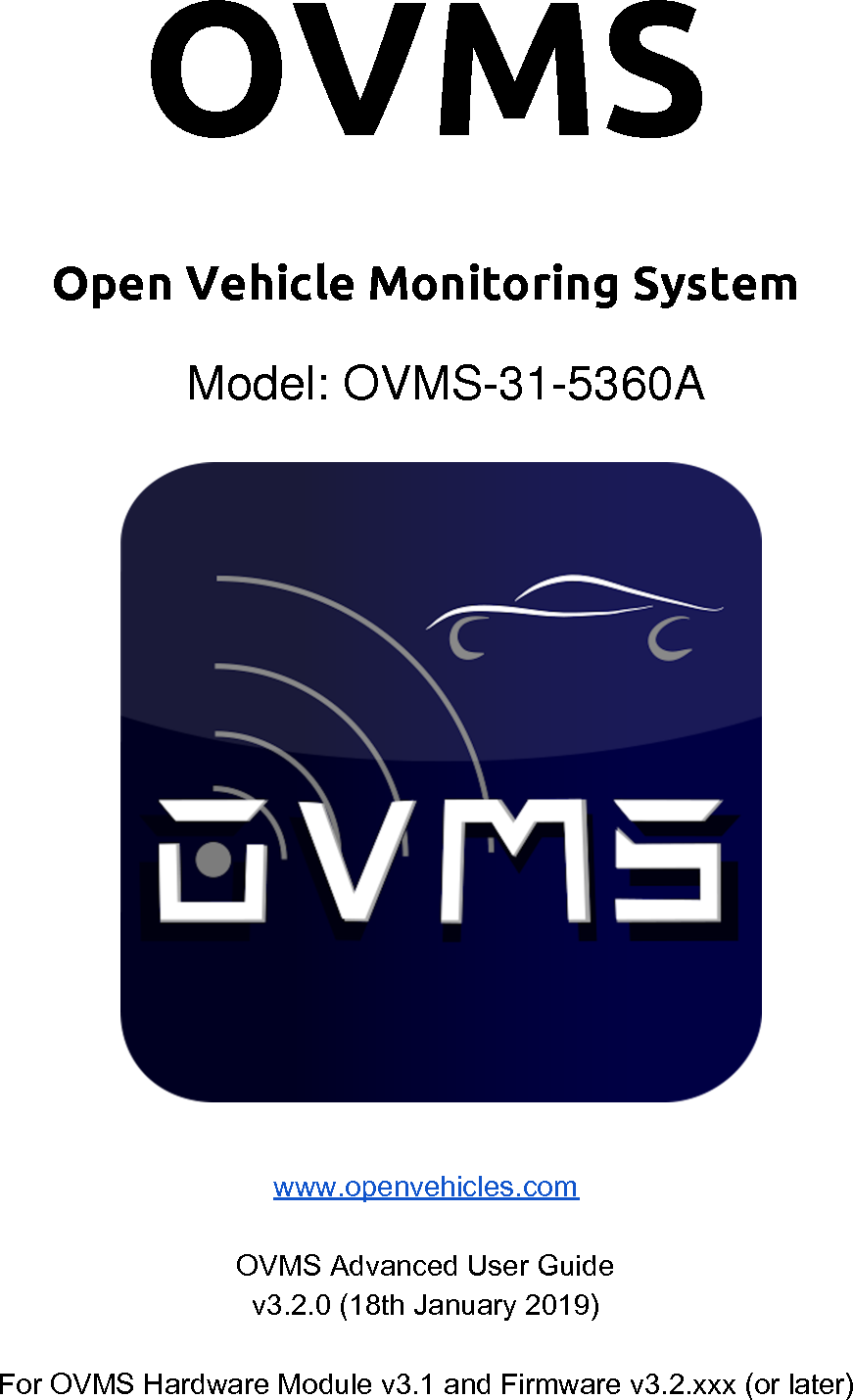 Open Vehicles OVMS-31-5360A OVMS (Open Vehicle Monitoring System) User ...