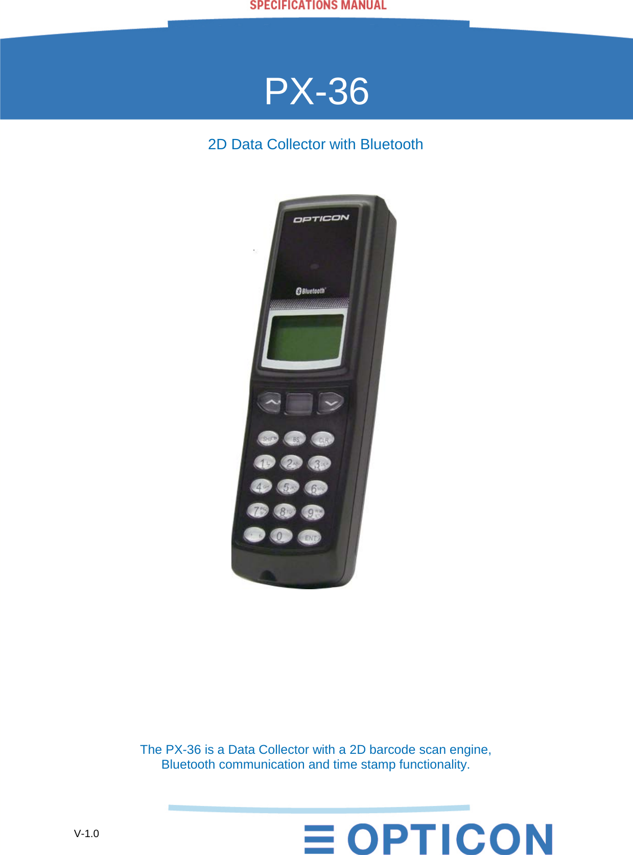 Opticon Sensors Europe PX36 Barcode data collector User Manual