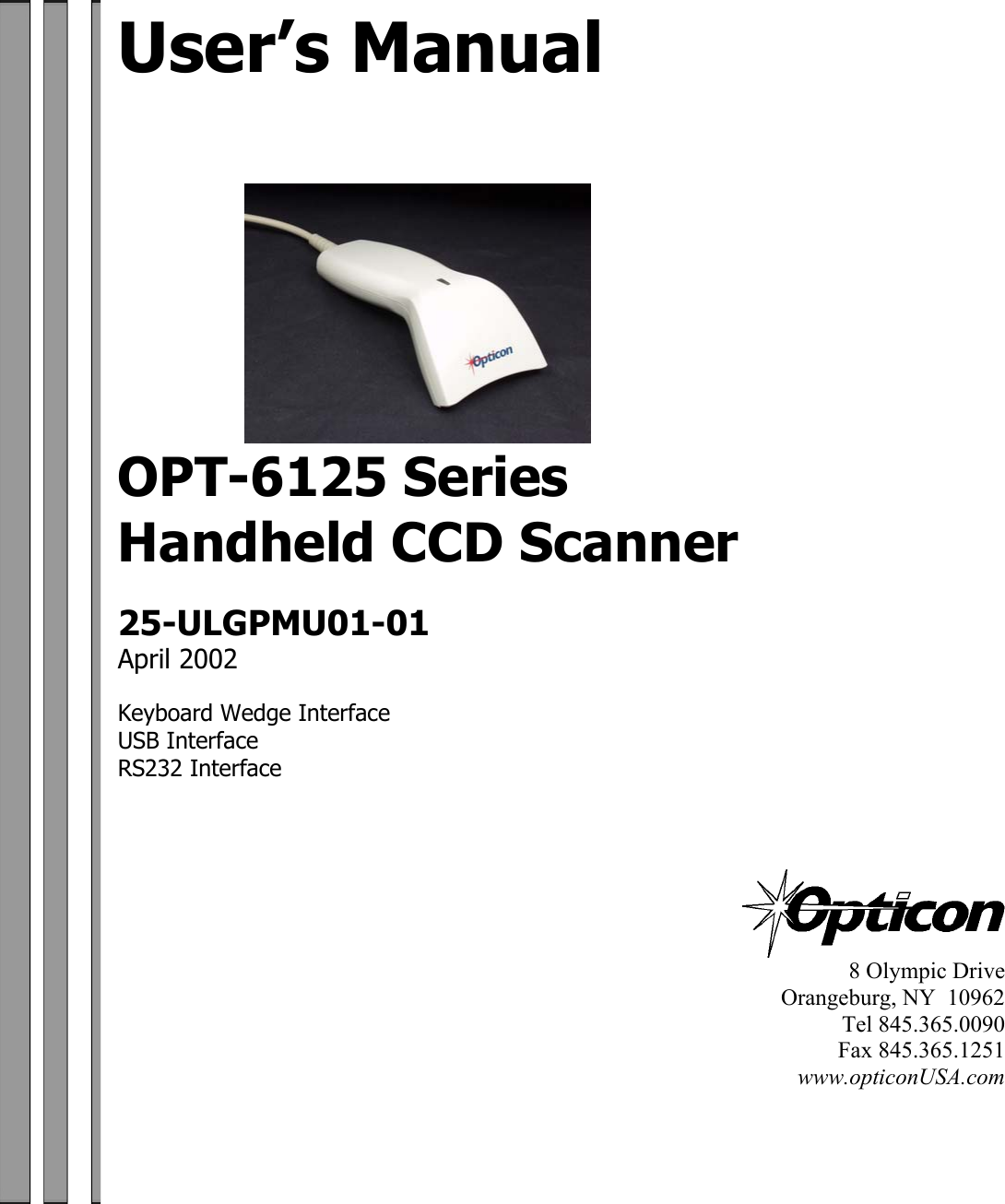 Opticon Opt 6125 Users Manual User’s