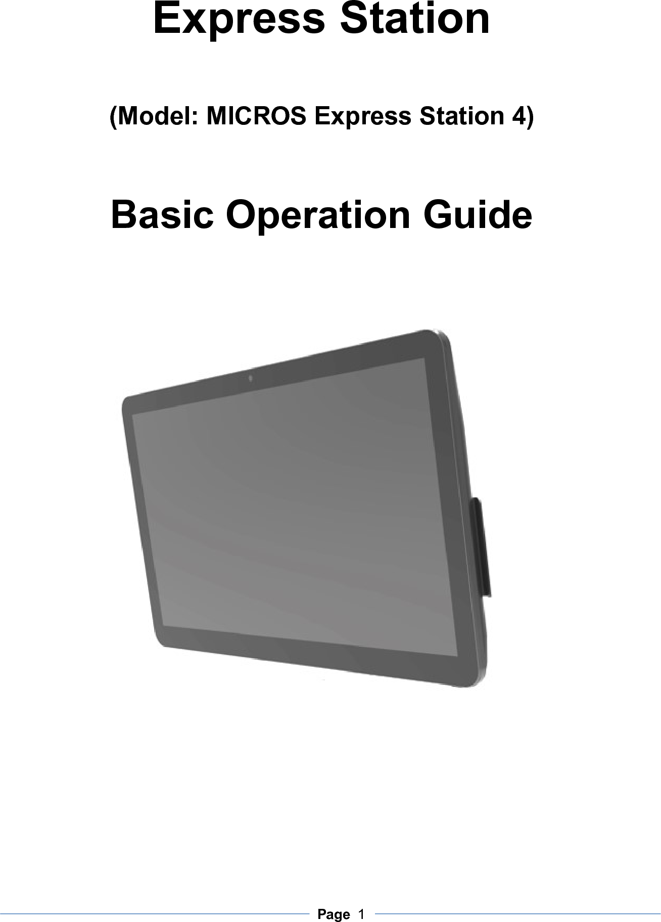 Oracle America EWS4 MICROS Express Workstation 4 User Manual rev1