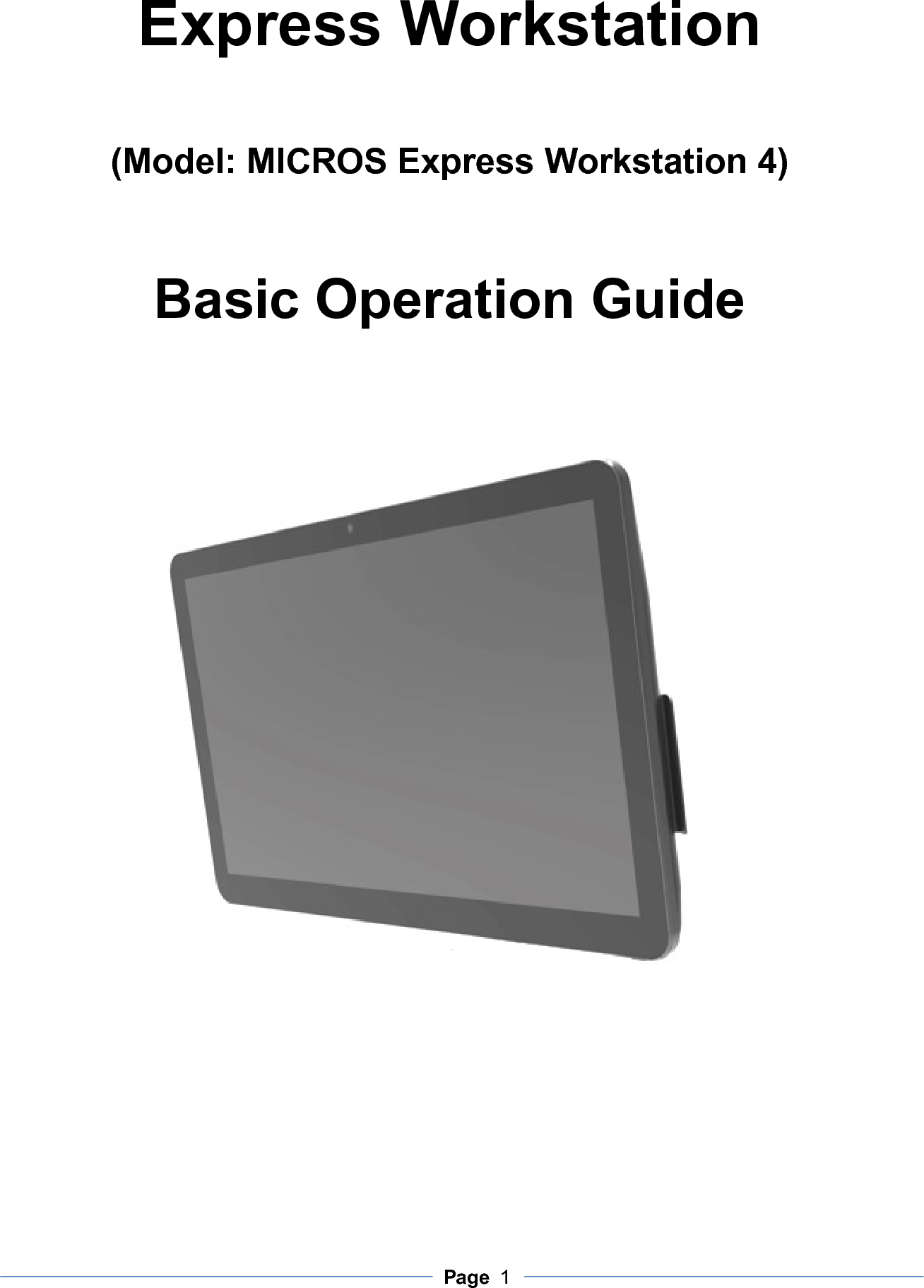 Oracle America EWS4 MICROS Express Workstation 4 User Manual