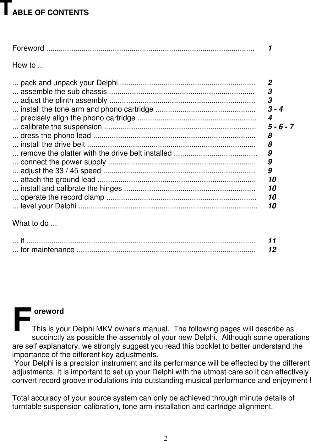 Oracle Audio Technologies V Users Manual ........ DELPHI MARK IV