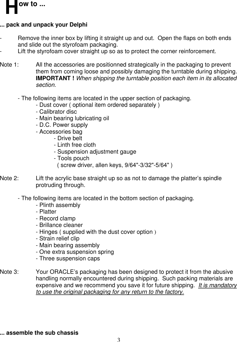 Oracle Audio Technologies V Users Manual ........ DELPHI MARK IV