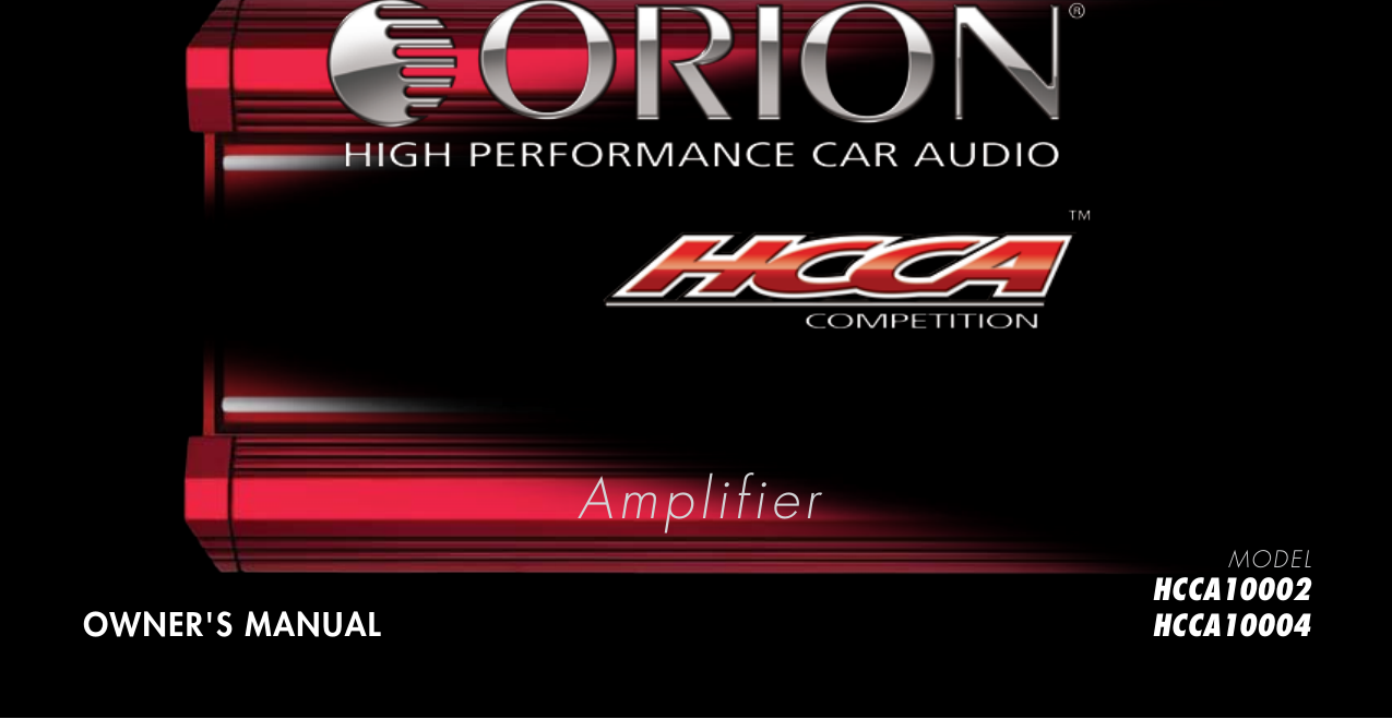 Orion Car Audio Hcca Competition Hcca10002 Users Manual GHCCA10002 2009 10ML Web