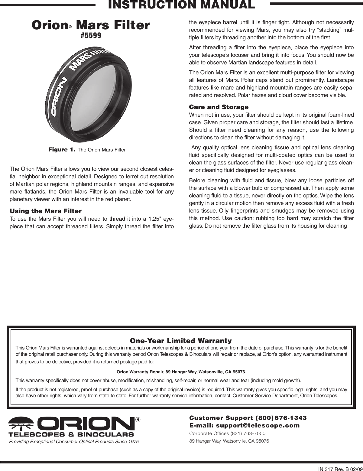 Orion 5599 Users Manual