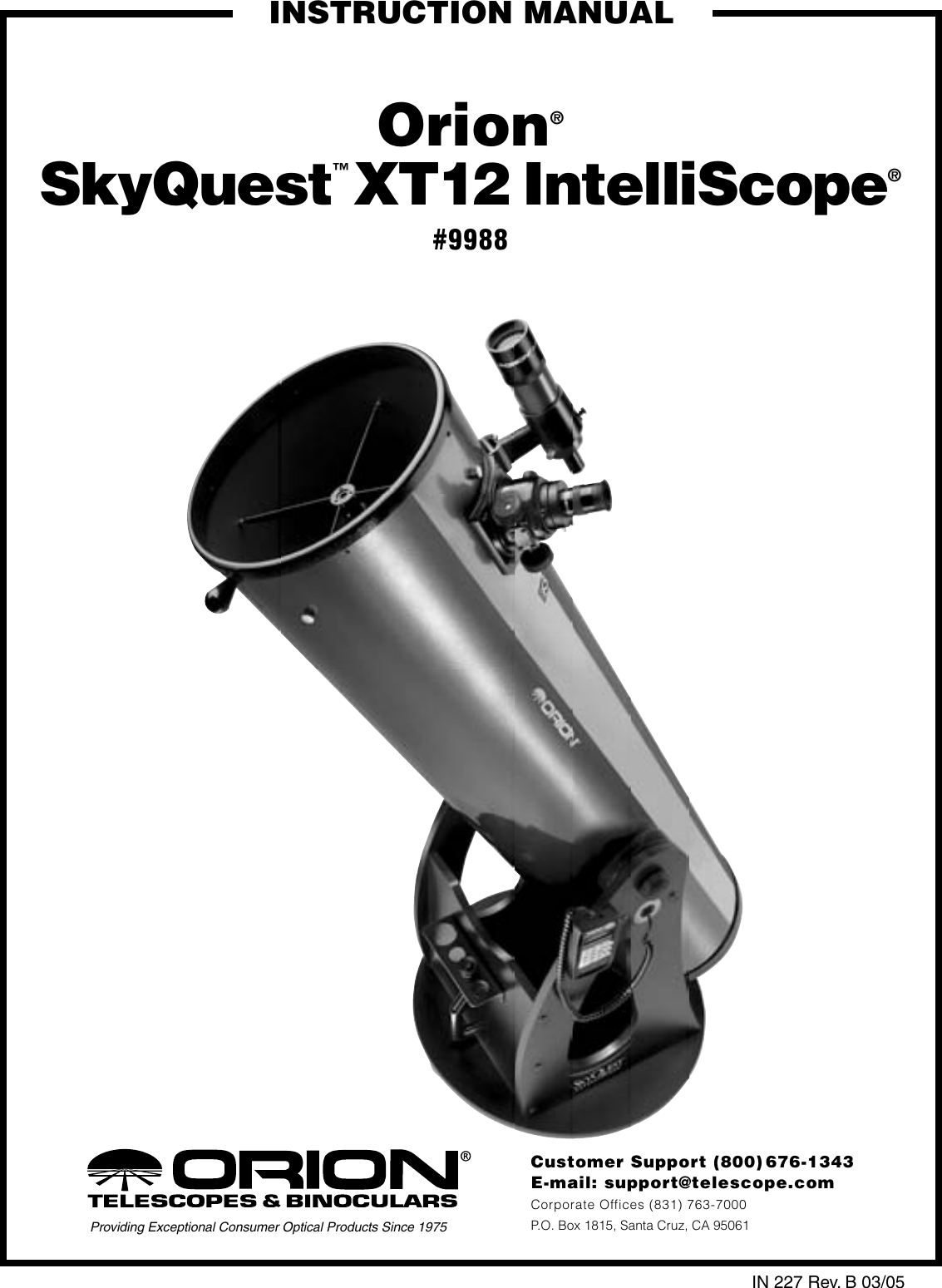Orion Skyquest Xt12 Users Manual IN 227 Intell_XT12RevB