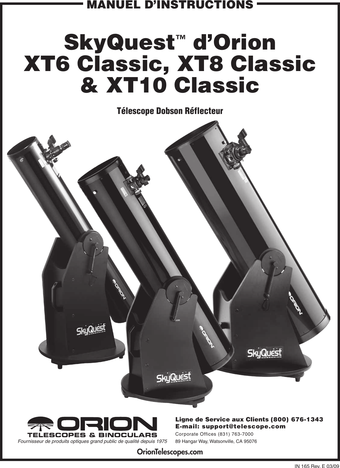 Orion Skyquest Xt6 Classic Users Manual