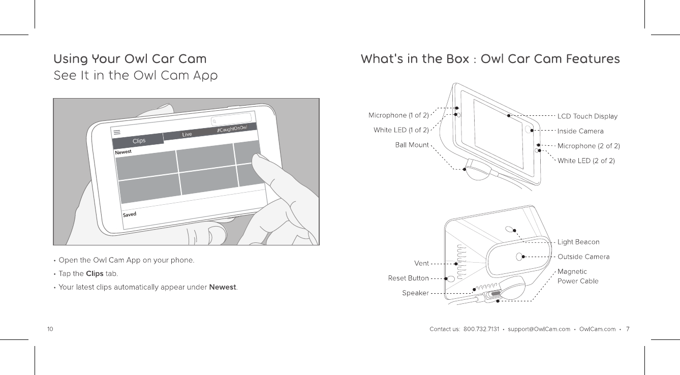 Owl Cameras 725100 Car Camera User Manual user guide 20180108