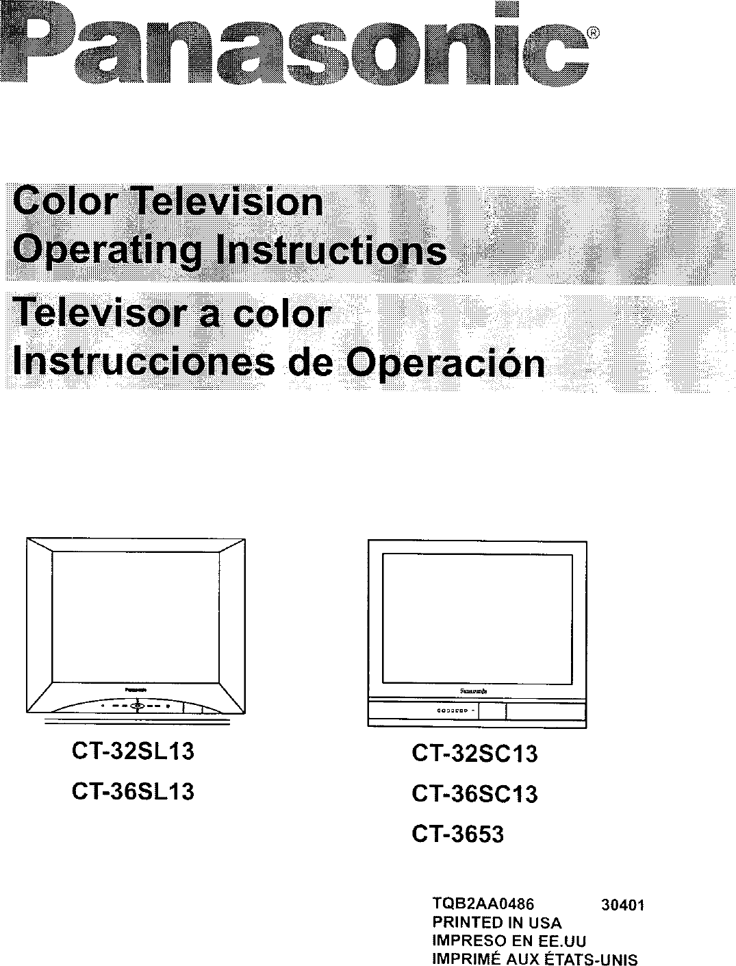 PANASONIC Direct View Digital 27 To 40 TV Manual L0308084