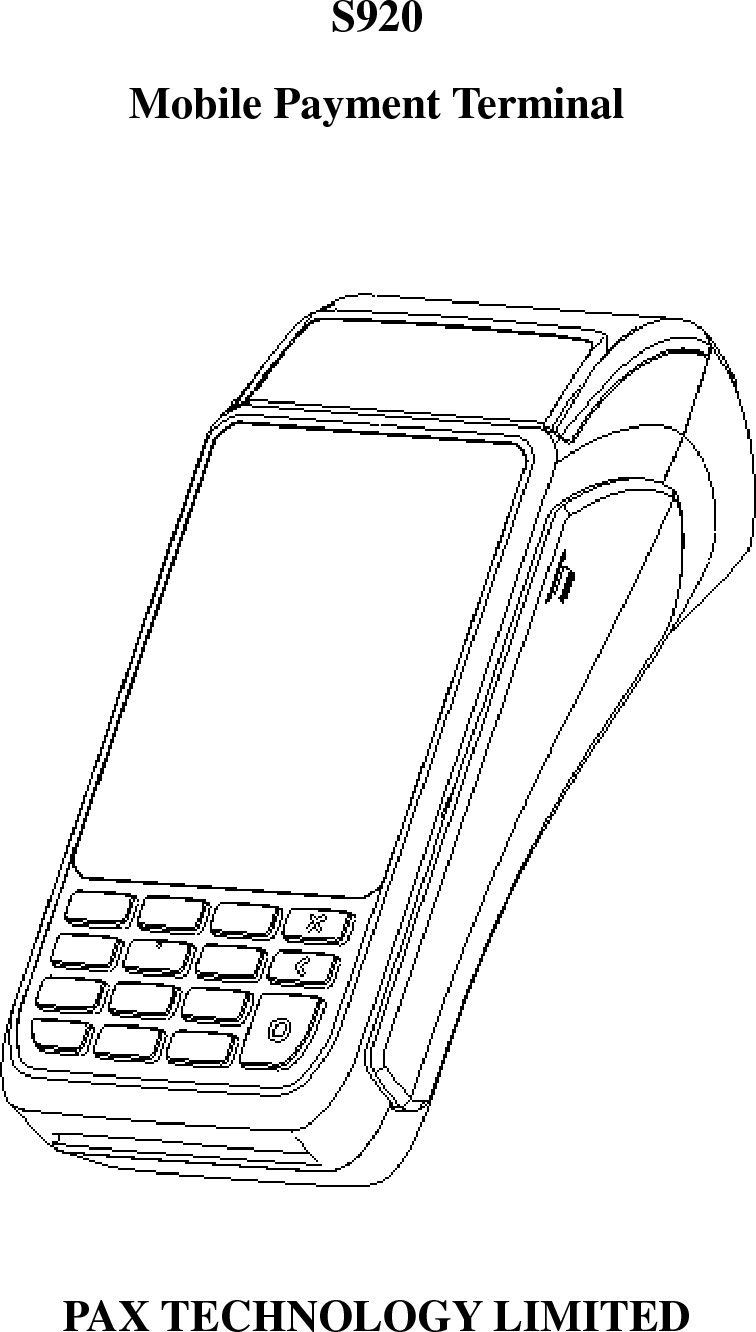 PAX Technology S920LTE Mobile Payment Terminal User Manual
