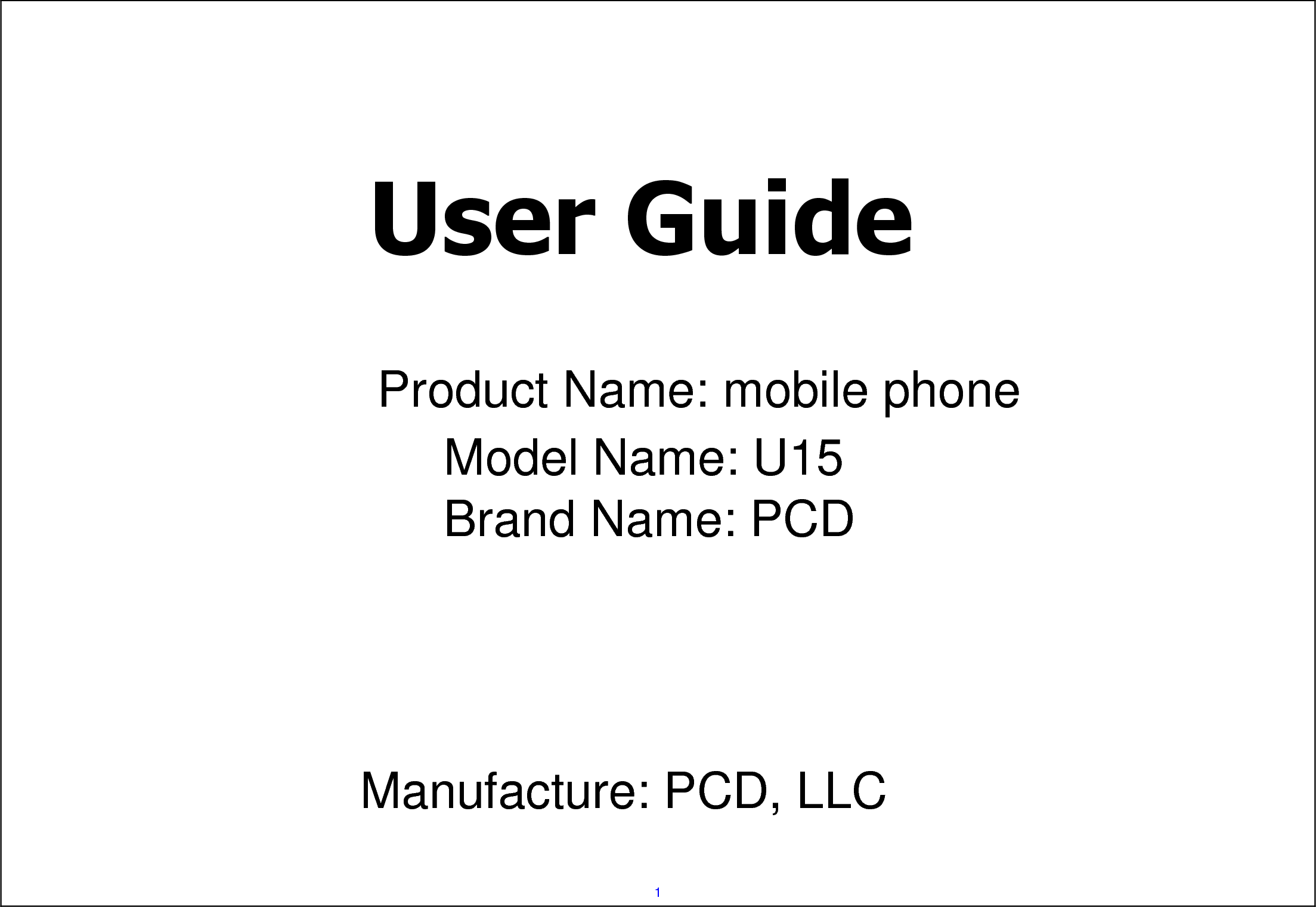 PCD U15 mobile phone User Manual S7011B XS03