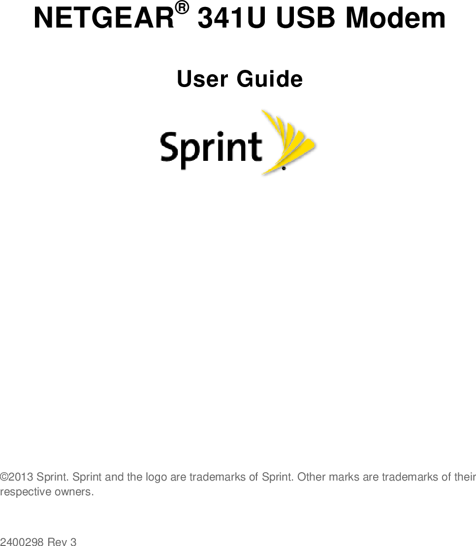 User Guide (Sprint) Netgear 341U USB Modem en sprint