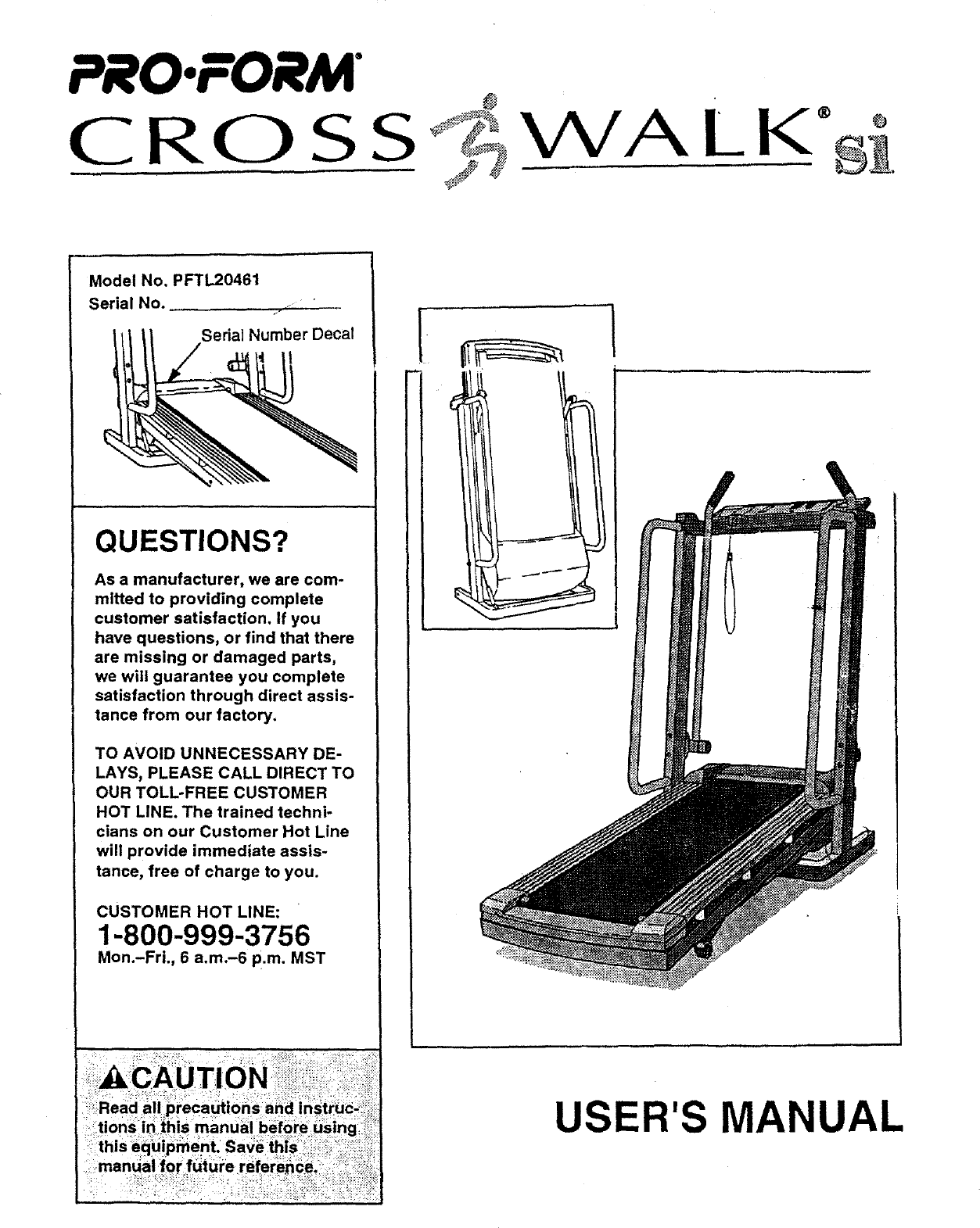 PROFORM Treadmill Manual L0802307