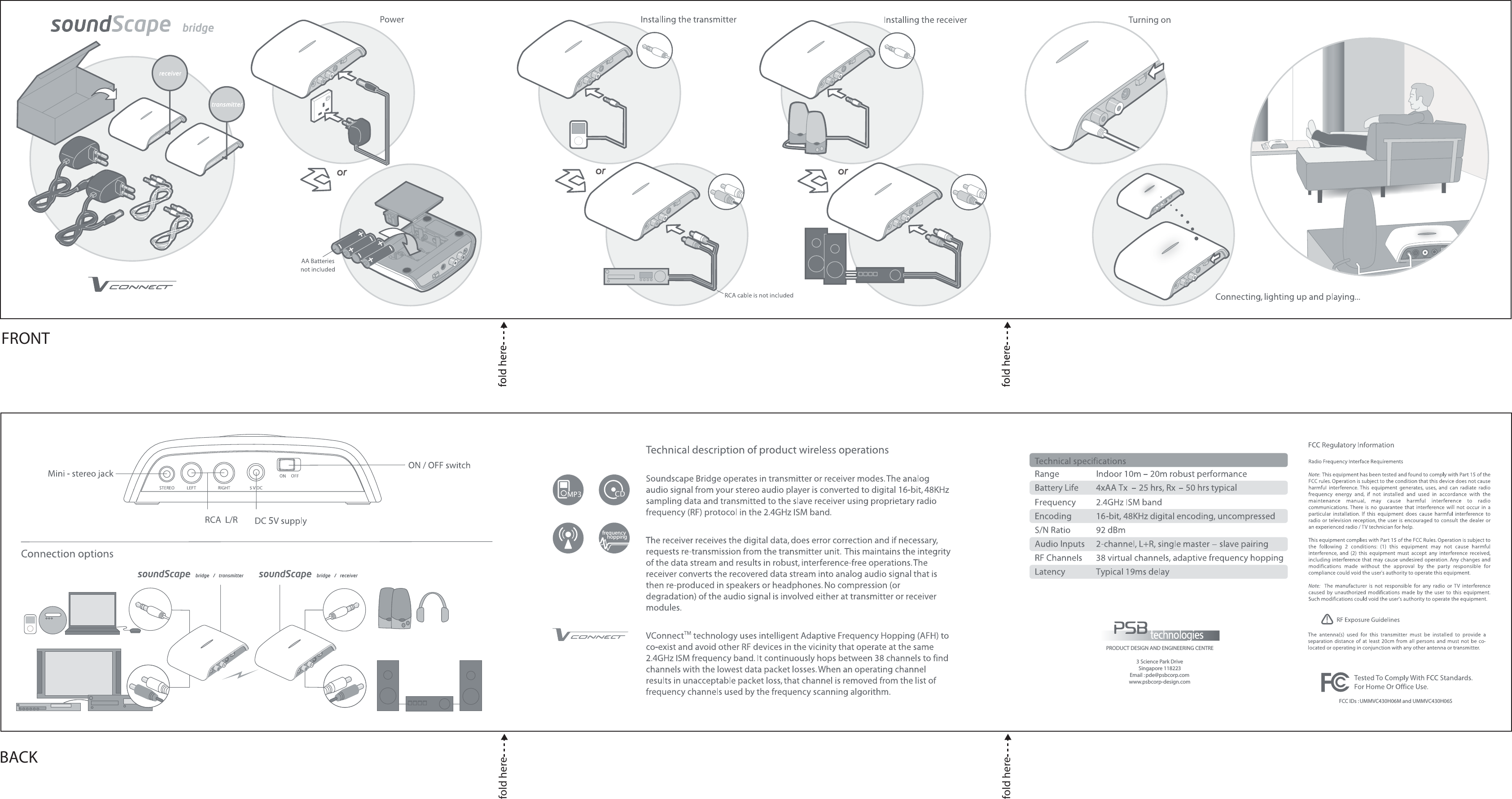 PSB Technology VC430H06M Soundscape Bridge - Standalone Wireless Audio ...
