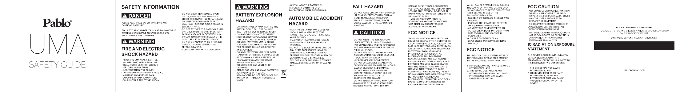 Pablo UMA UMA User Manual UMA SafetyGuide R420160602